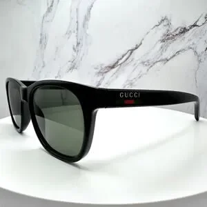 Gucci | Accessories | New Gucci Sunglasses Black 54mm Square Gold ...